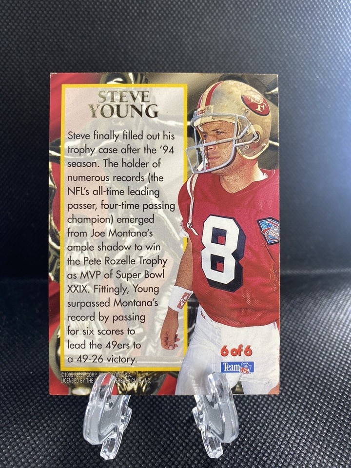 1995 Fleer Ultra Steve Young Award Winners Gold Medallion #6 of 6 SF ...