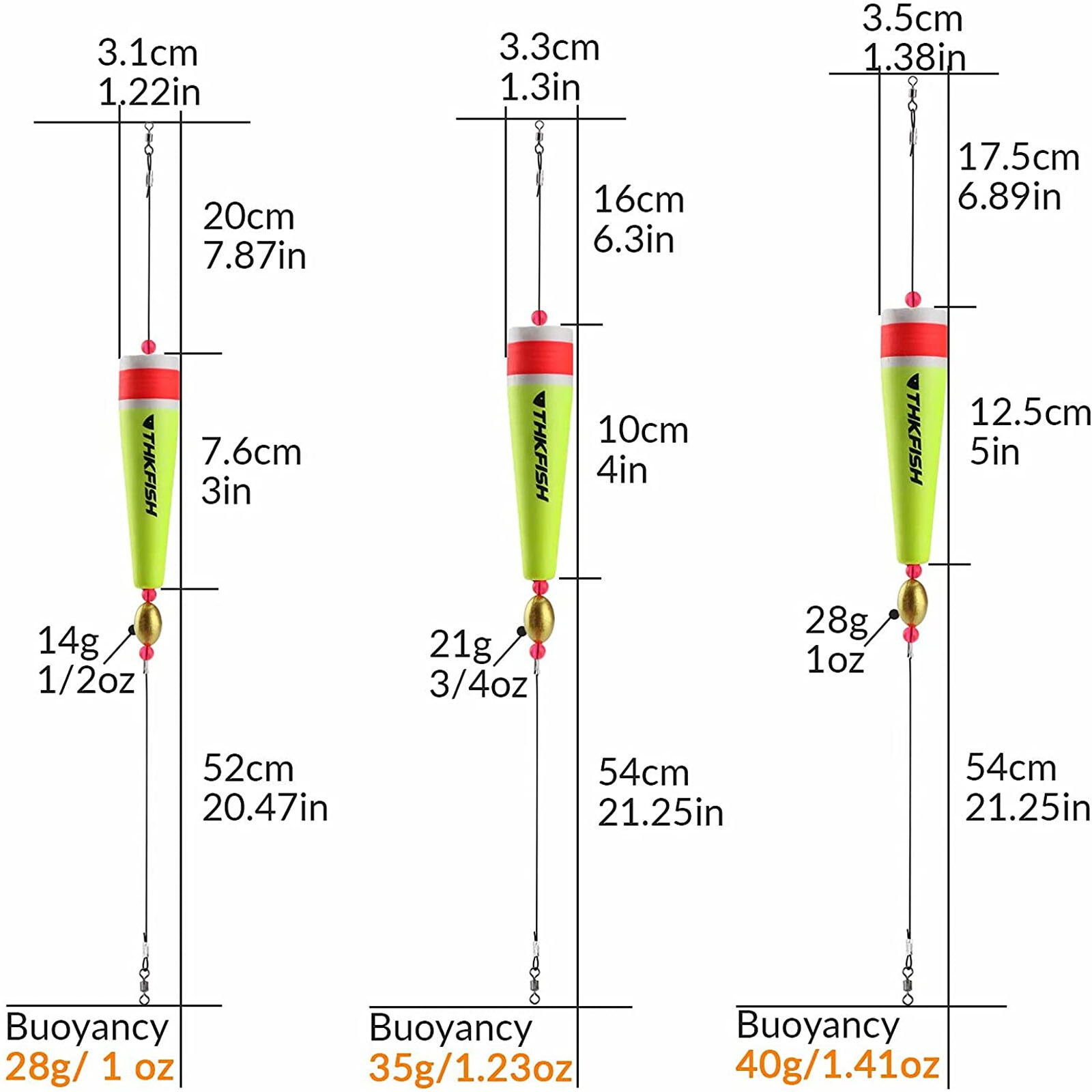 4PCS Fishing Floats Bobbers Popping Cork Trout Float Rig, Weighted
