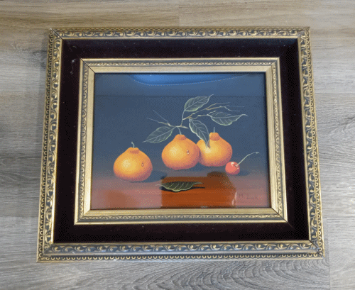 Maria Lak Tangerine Cherry Oil Painting SIGNED Realism Fruit Still Life ...