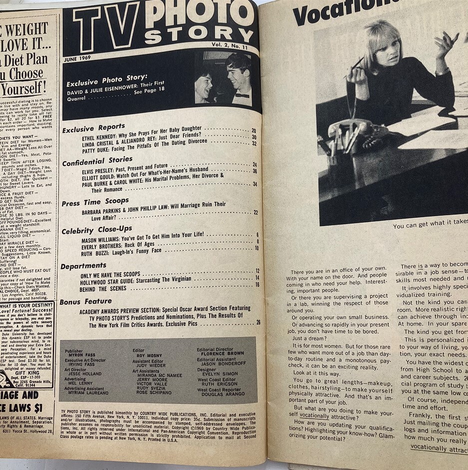 VTG TV Photo Story Magazine June 1969 Vol 2 #11 Barbara Parkins No Label | eBay