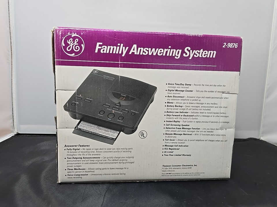 GE Vintage Family Answering System 3 Mailboxes Digital phone Machine ...