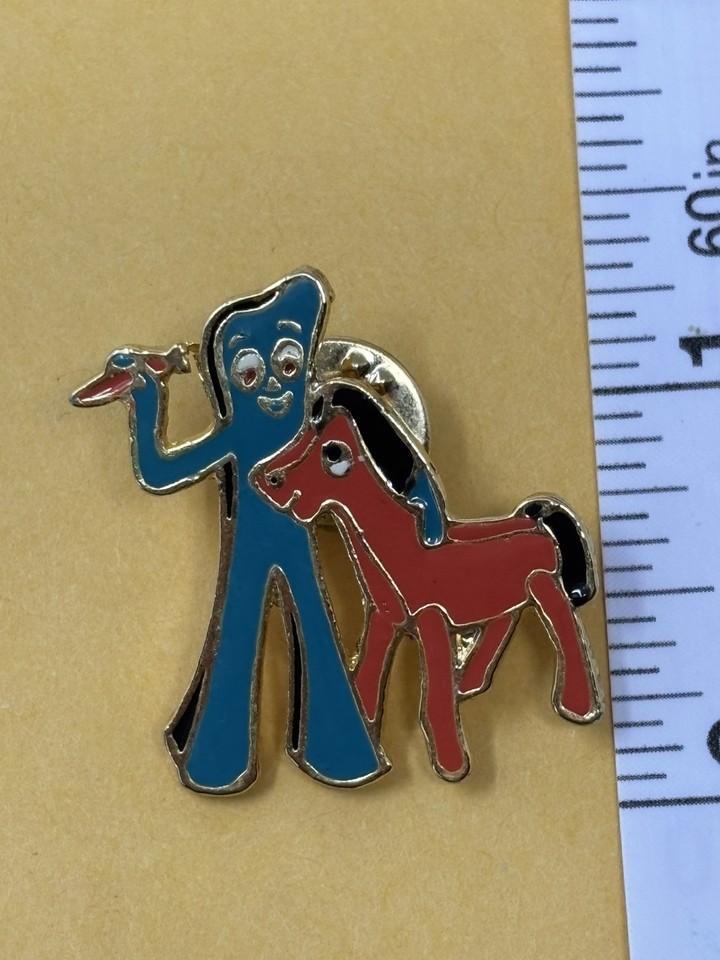 Vintage 1985 Gumby & Pokey Enamel Lapel Hat Pin, Thailand Character ...