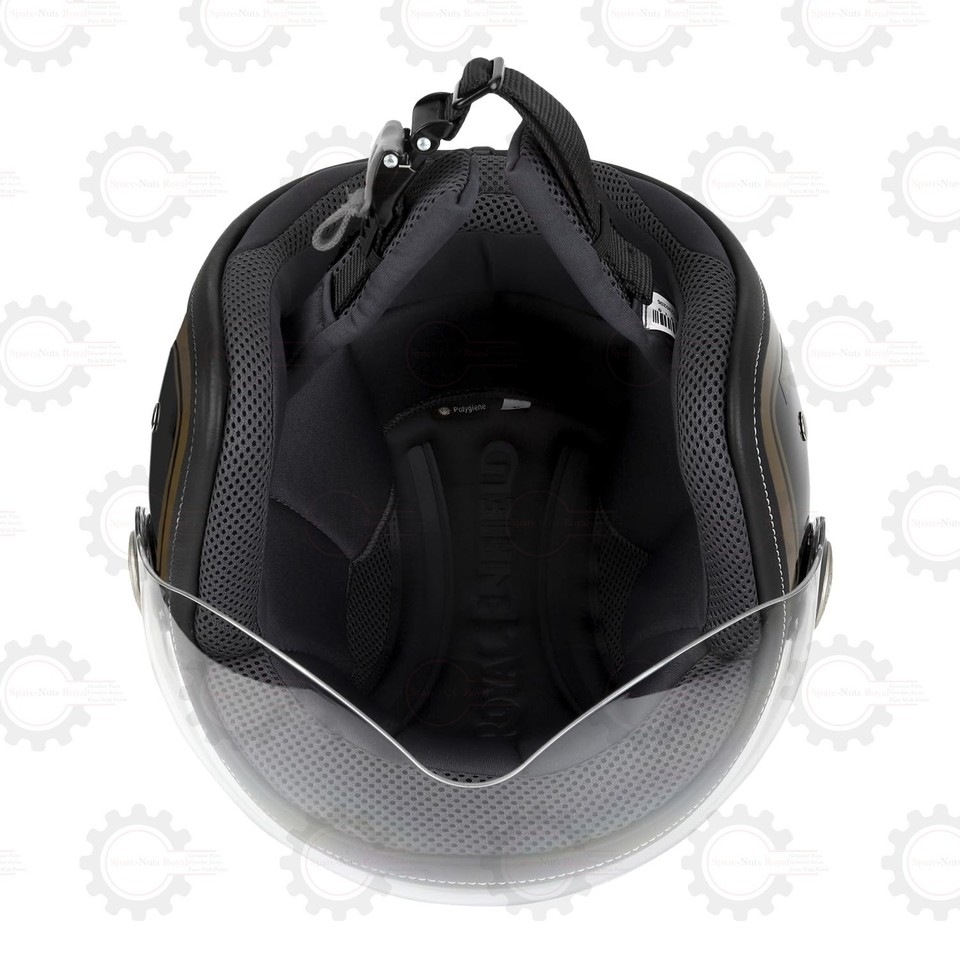 ROYAL ENFIELD CHOPPER OPEN "FACE HELMET WITH CLEAR VISOR BLACK GOLD ...