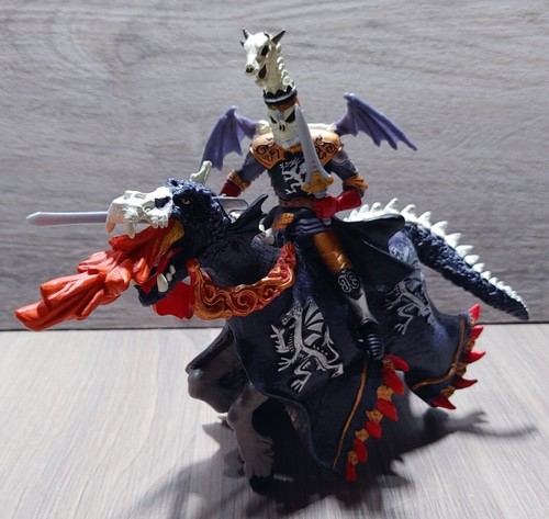 Papo Fantasy World Skull Warrior MASTER & Skull DRAGON Horse Figurine ...