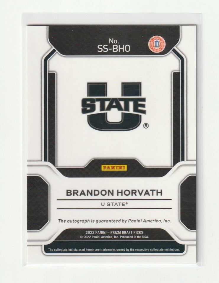 BRANDON HORVATH 2022 Draft Picks Sensational Signatures AUTO UTAH STATE ...
