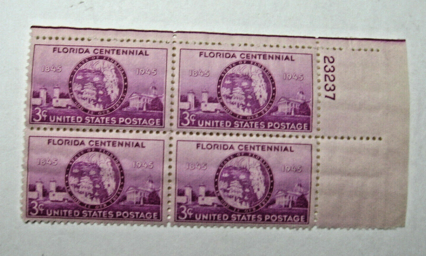 1945 Florida Centennial 3 Cent U.S. Block of 4 Stamps | eBay