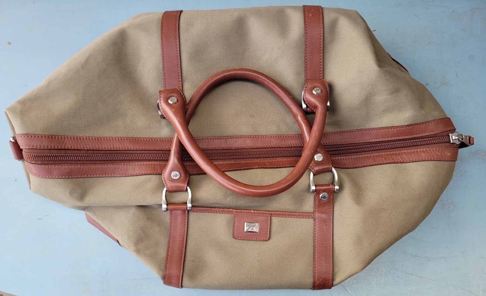 Cutter & Buck Canvas & Leather Weekender Duffel Overnighter Travel Bag ...