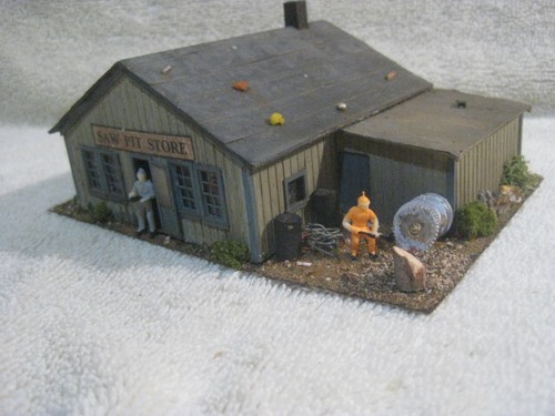 HO scale trackside building Weathered -landscaped and detailed wood ...
