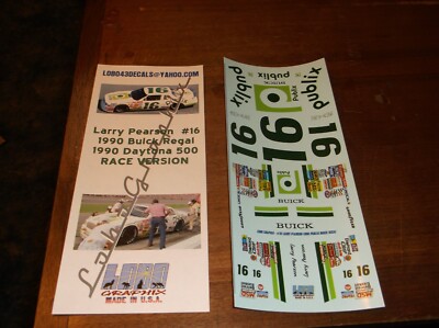 Larry Pearson #16 PUBLIX RACE VERSION Buick 1/24th scale decals ...