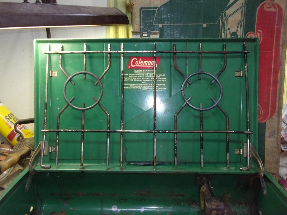 Vintage Coleman 413G 2 Burner Gas Camping Cook Stove W/Box Date 9-1969 ...