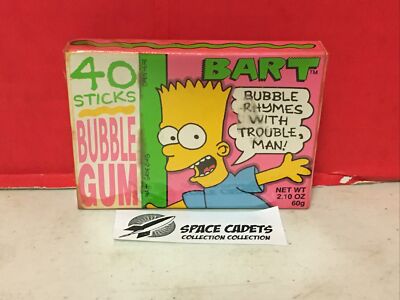 The Simpsons Bart Bubble Gum Pack 40 Sticks 1990 Vintage Sealed | eBay