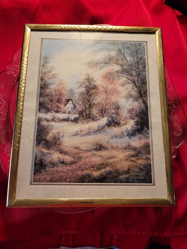 Vintage Country Home Art Print By Jan Ward Calaski Brass Frame 8x10 ...