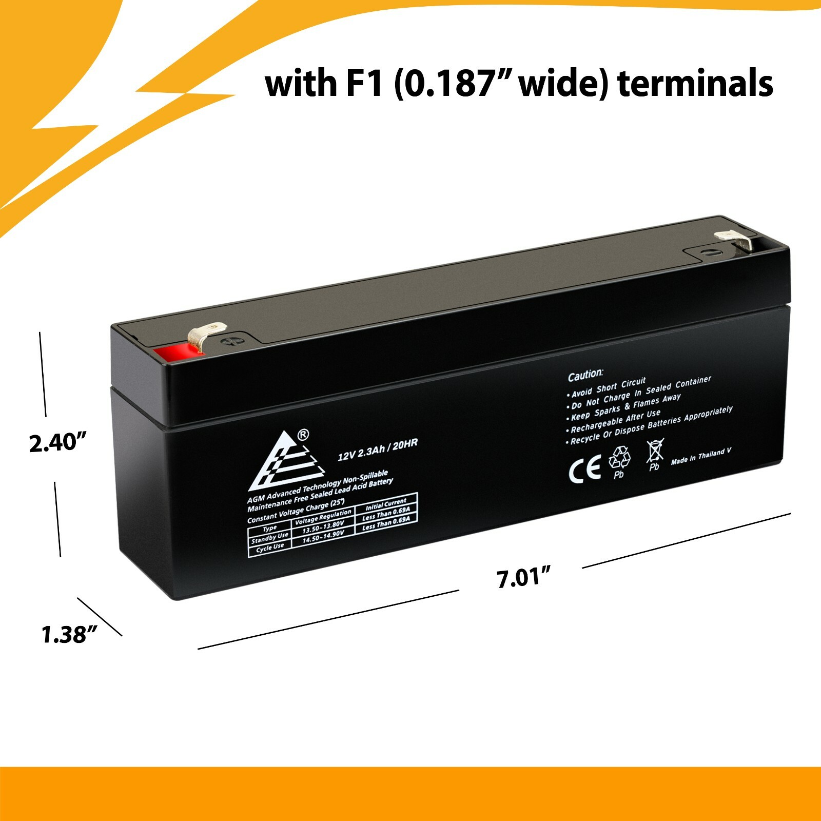 12V 2.3Ah Replacement Rechargeable Battery for PS-1223 | eBay