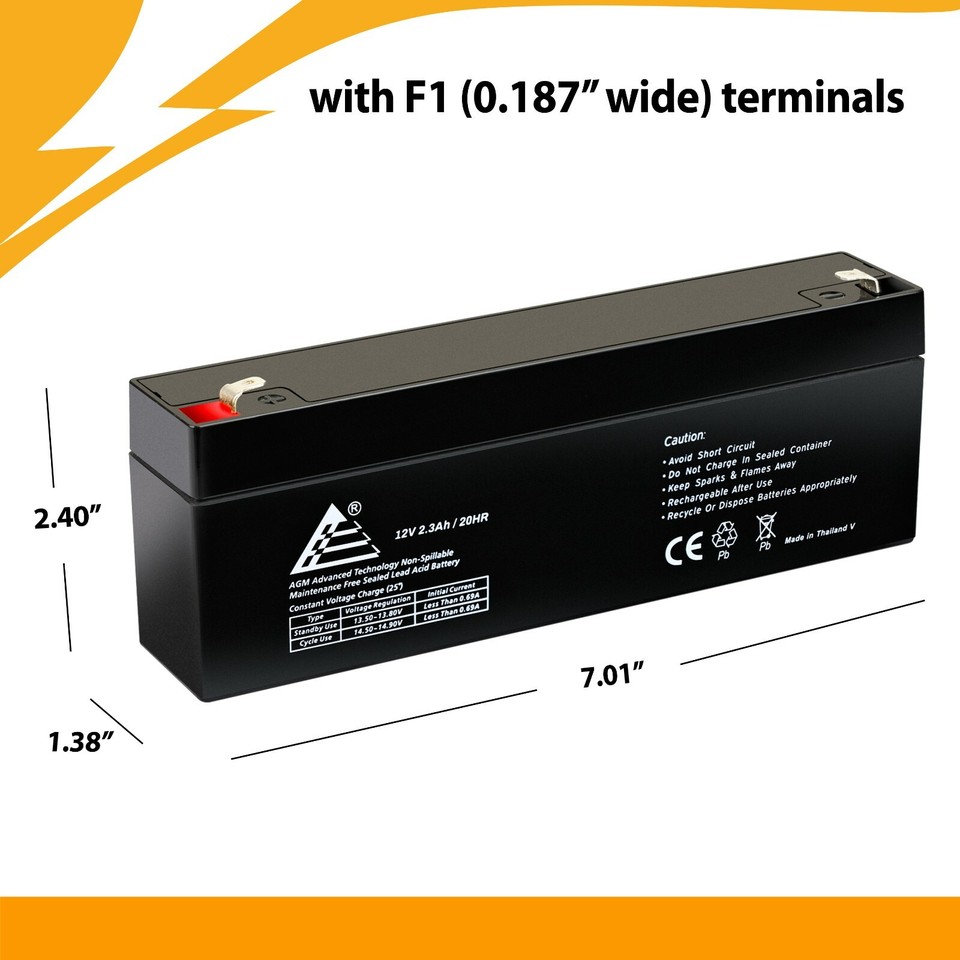 12V 2.3Ah Replacement Rechargeable Battery for PS-1223 | eBay