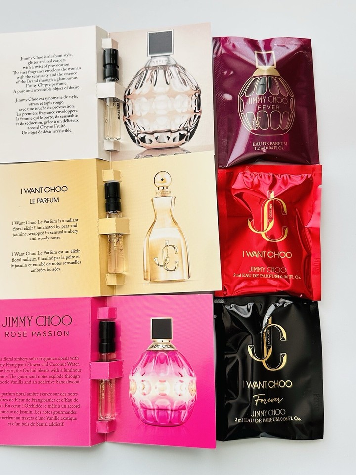 Jimmy Choo Perfume Sample Size 6pcs (Jimmy Choo, Fever, Rose Passion ...