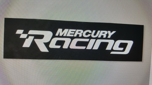 MERCURY OUTBOARD NEW STYLE "MERCURY RACING" BLACK DECAL - 3" X 10-3/4 ...