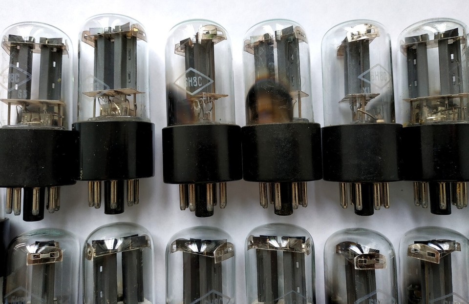 4x 6N8S = 6SN7, 1578, ECC32 Double Triode TESTED Tube FOTON Soviet 1960 ...