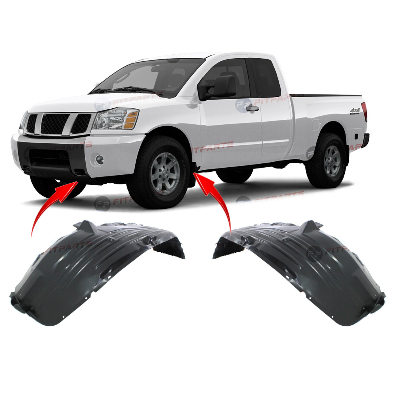 Set of 2 Fender Liners for Nissan Armada, Titan 2004-2015 NI1248107 ...