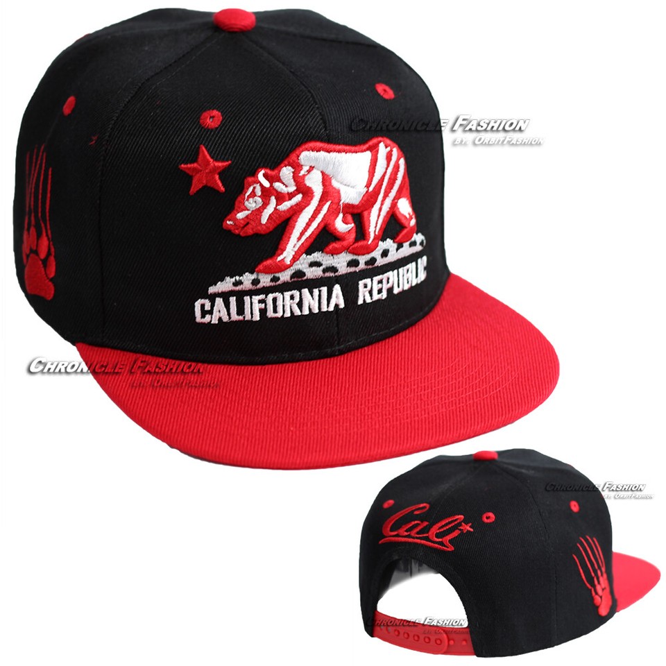 California Republic Baseball Cap Snapback Adjustable Hat Cali Hip Hop ...