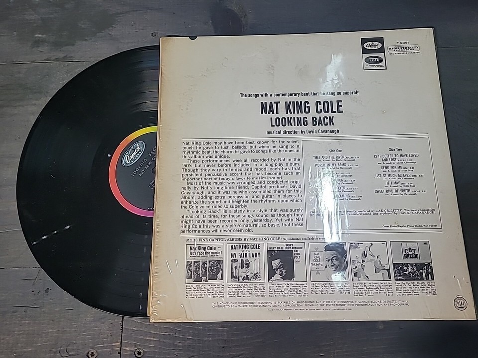 Nat King Cole- Looking Back Vinyl LP Capitol Records T 2361 NM/NM ...