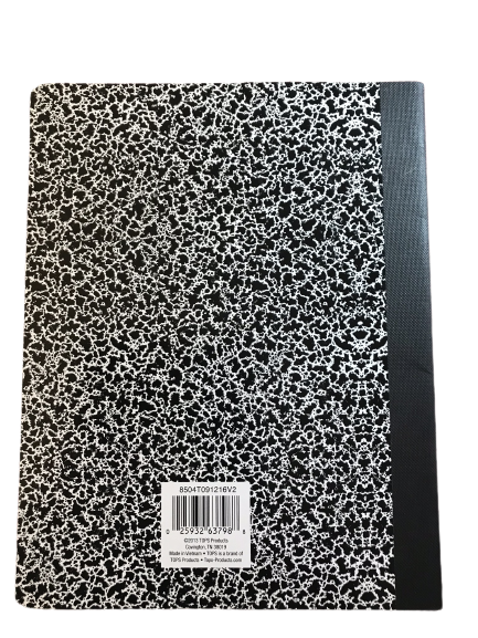 Composition Book 10" x 7-7/8" College Rule Black Marble Softcover, 80 ...