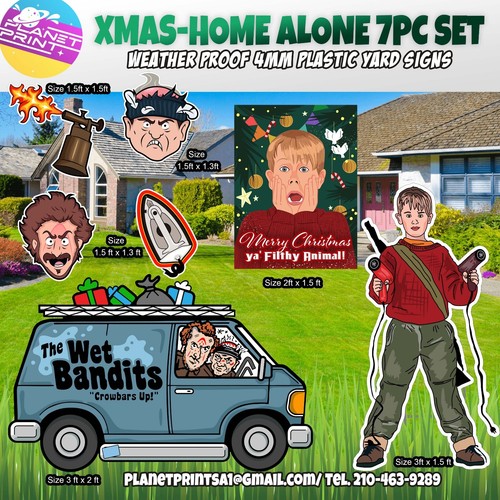 BIG Christmas Home Alone Yard Signs Decoration 7pc Set | eBay