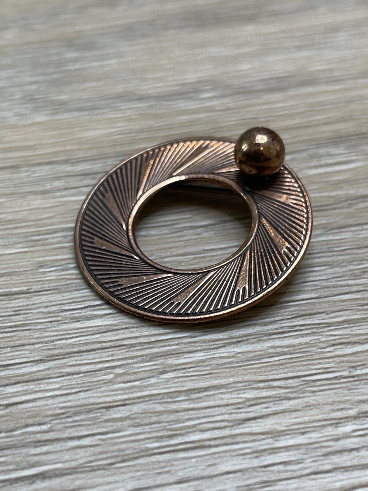 Vintage Copper Brooch Lapel Pin, Circle Brooch Cloak Clasp Scarf Pin ...
