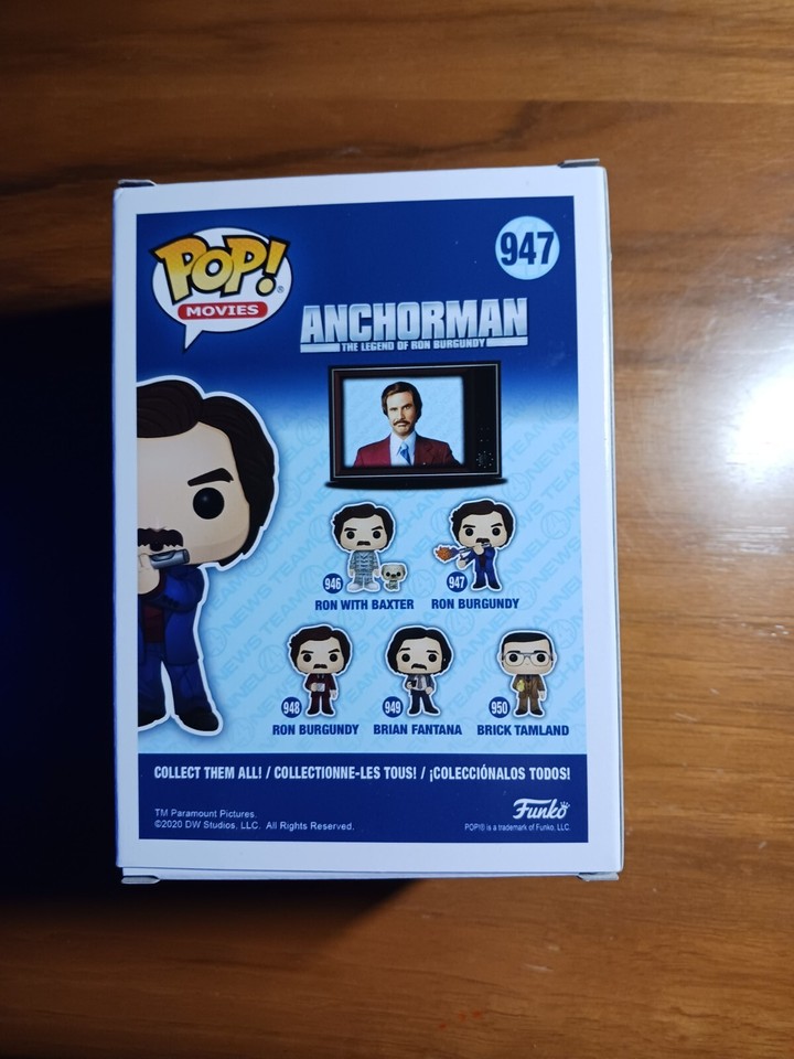 Funko Pop! Movies: ANCHORMAN☆RON BURGUNDY #947☆San Diego Comic Con WILL ...