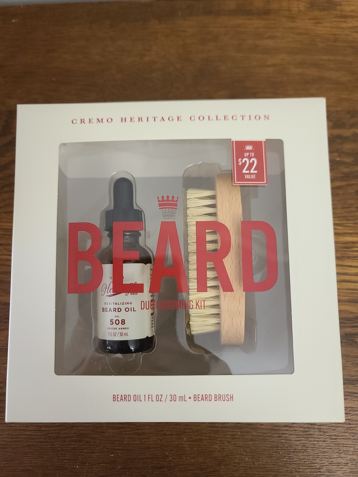 Cremo Men’s Heritage Red Beard Grooming Duo Gift Set Beard Oil w/ Brush ...
