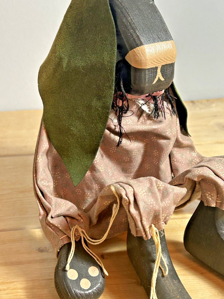 Vintage Wooden Rabbit Doll Shelf Sitter Maw-Bell Mountain Primitives ...