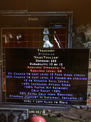 DIABLO 2:RESURRECTED ETH Ethereal Wyrmhide Treachery PC SC | eBay