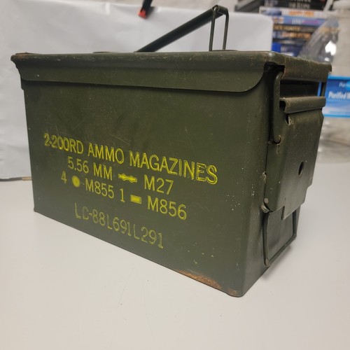 Military Metal Ammo Box 2-200 Rounds 5.56MM | eBay