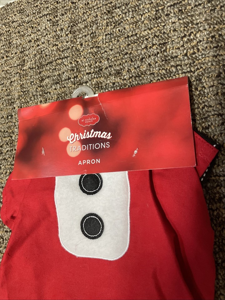 Christmas Apron St Nicholas Square Ruffled Santa Claus Kohl's | eBay