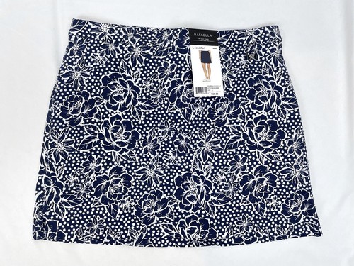 Rafaella Large Comfort Skort Skort Mediterranean Blue Floral White | eBay