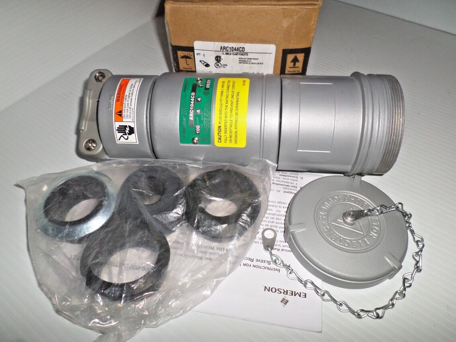 ⭐NEW⭐APPLETON ARC1044CD 100-Amp PIN&SLEEVE CONNECTOR & CAP PTTC100B ...