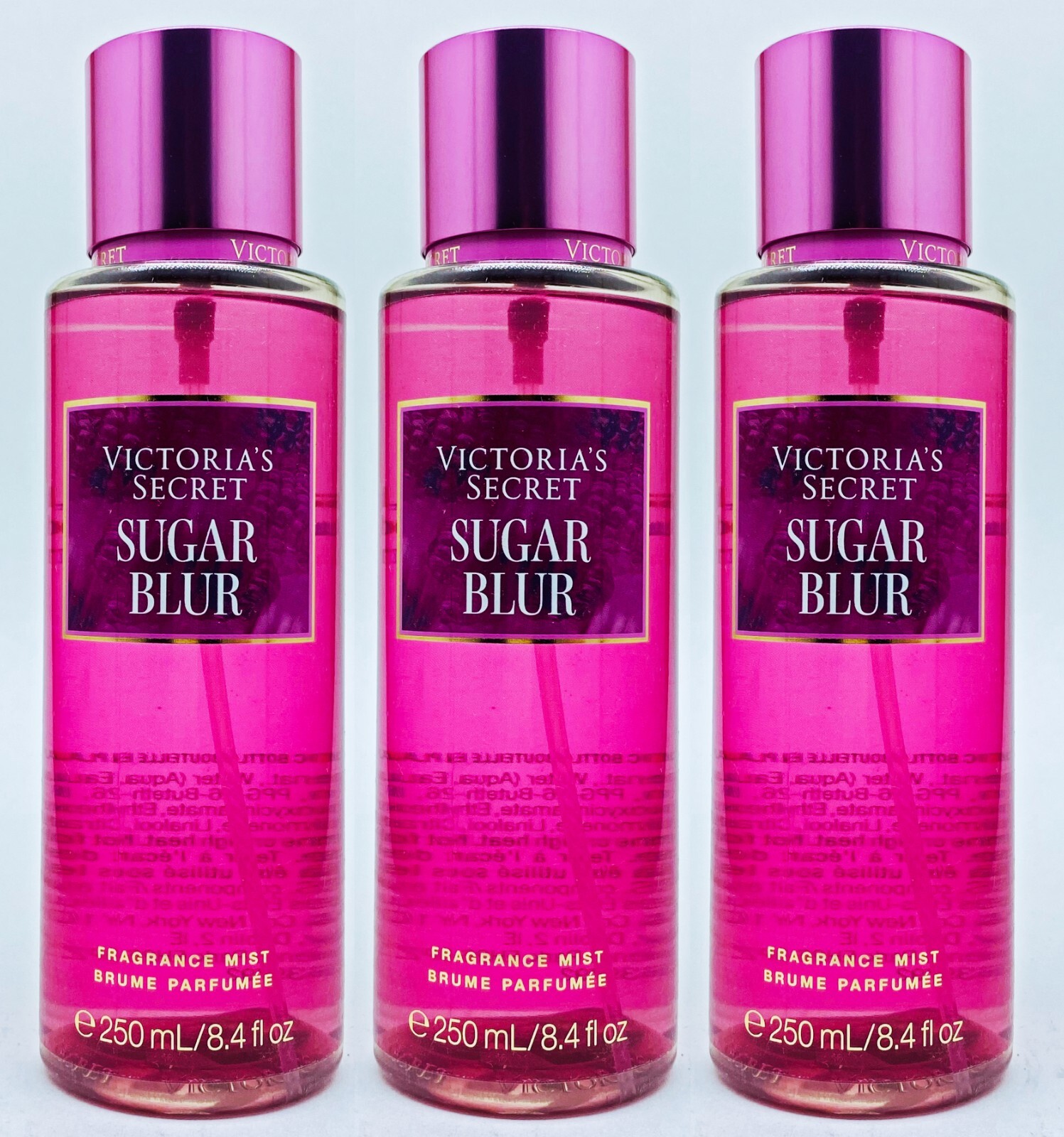 3 Victoria's Secret SUGAR BLUR Fragrance Mist Body Spray Perfume 8.4 oz ...