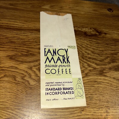 Fancy Mark, Standard Brands Inc. NY Vintage Coffee Bag Package 1930 | eBay