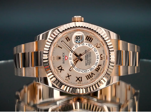 FULL SET - Rolex Skydweller Ref. 326935 - 18k Rose Gold + Sundust Dial - 42mm | eBay