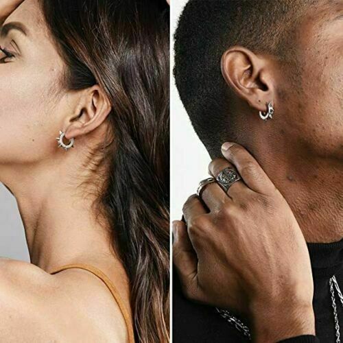Gothic Hoop Earrings Titanium Steel Magnetic Stud Ear Plugs Womens Mens ...