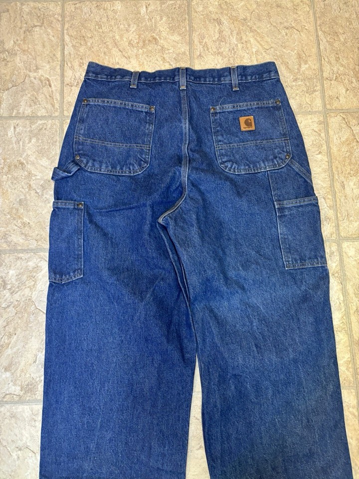 Vintage Carhartt B73 DST Menus Baggy Relaxed Fit Double Knee Denim ...