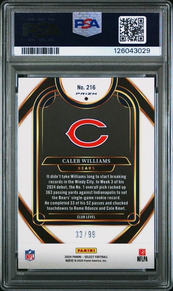 2024 Panini Select - Club Level Caleb Williams #216 Blue Prizm /99 (RC ...