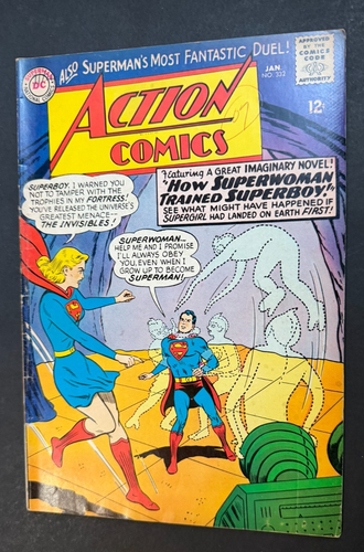 ACTION COMICS 332 SUPERGIRL, SUPERMAN DC COMICS 1966 FINE+ 6.5 SILVER ...