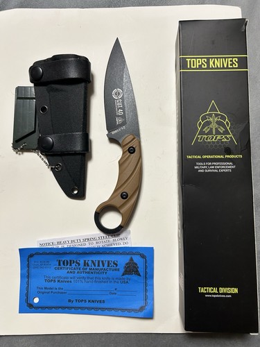 Tops Knives CUT 4.0 C.U.T. CUT-40 Combat Utility Tool Knife with Sheath ...