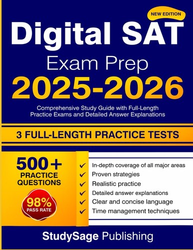 Digital SAT Exam Prep 2025-2026: Comprehensive Study Guide with F | eBay