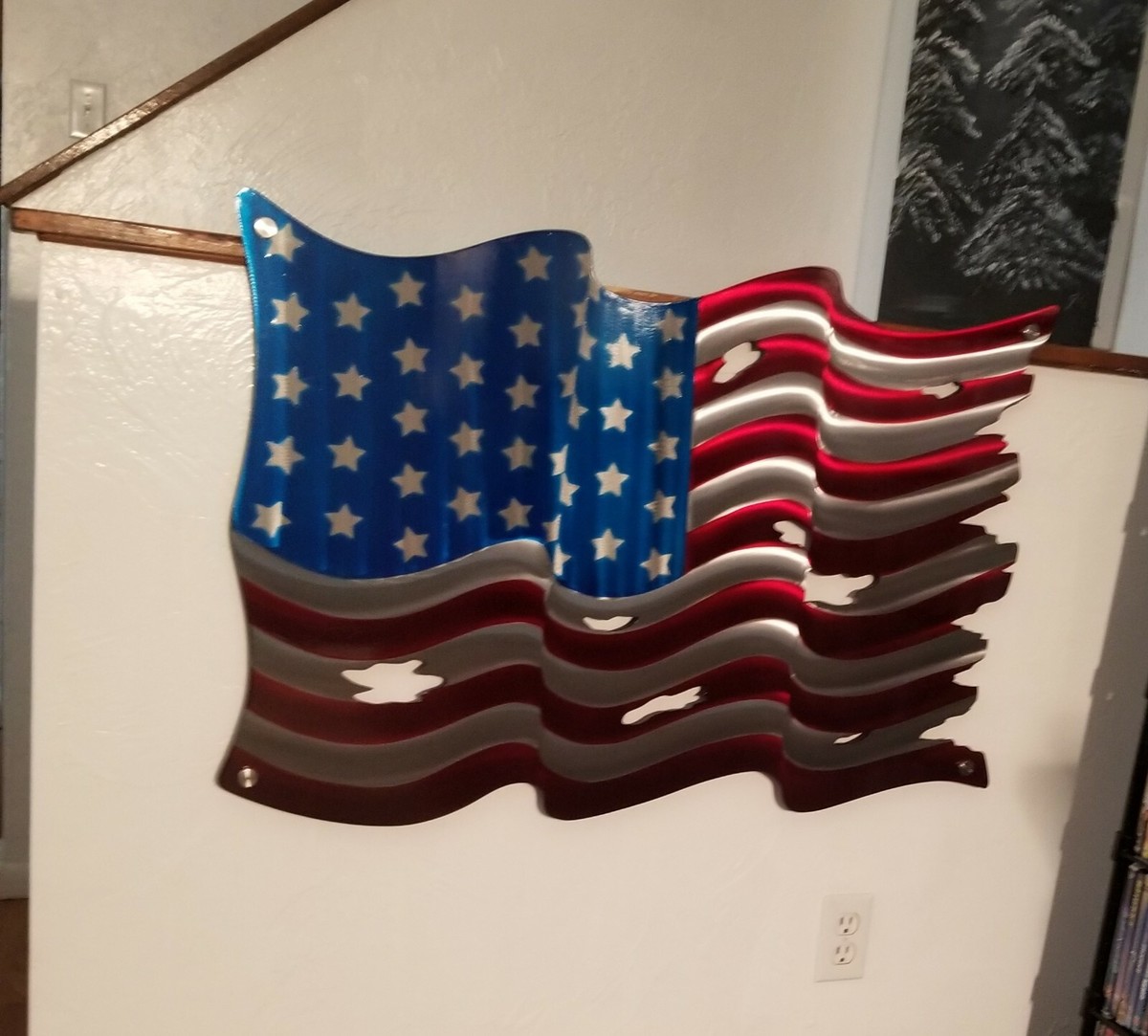 Outdoor Metal American Flag