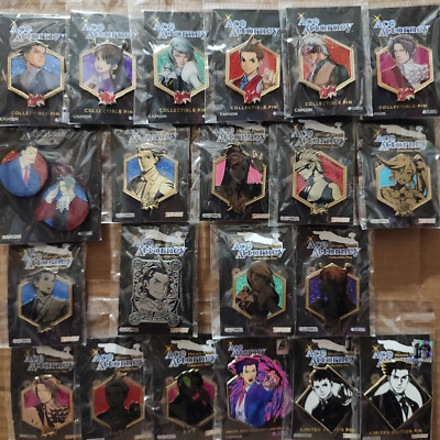Phoenix Wright Ace Attorney Collectible Limited Edition Enamel Pins Lot ...
