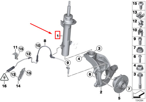 NEW MINI CLUBMAN R55 FRONT RIGHT SHOCK ABSORBER 6781904 31316781904 ...