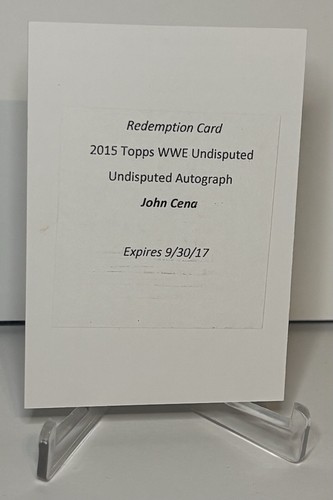 2015 WWE TOPPS UNDISPUTED JOHN CENA AUTOGRAPH AUTO REDEMPTION EXPIRED ...