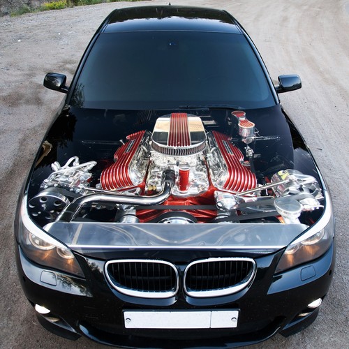 Engine Car Hood Wrap Decal Vinyl Sticker Full Color Graphic Fit Any Car ...