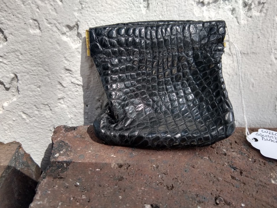 Wild Alligator Leather Coin Purse bag Squeeze gator croc hide skin SP22 ...